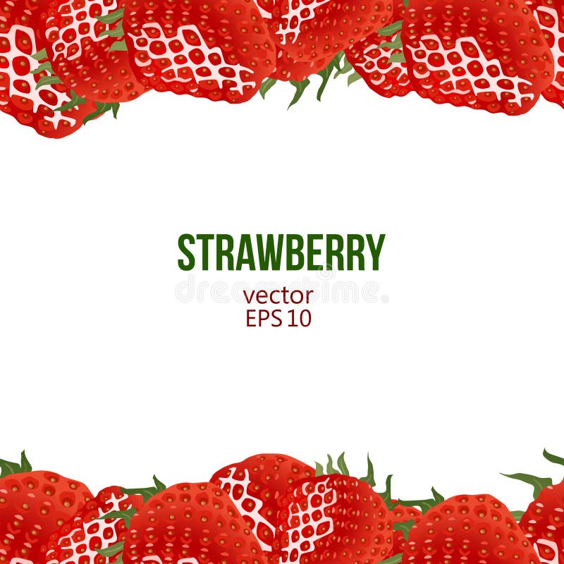 Strawberry Frame, Vector Illustration Stock Vector - Illustration of ...