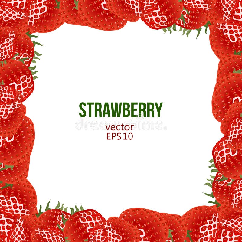 Strawberry Frame, Vector Illustration Stock Vector - Illustration of ...