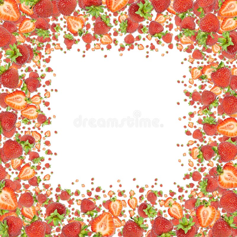 Strawberry Frame (on White) Stock Illustration - Illustration of ...