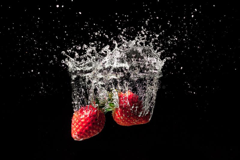 Strawberry Fruit Splash On Water Stock Image - Image of isolated, water ...