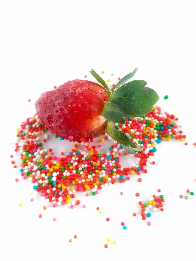 Strawberry Fruit Objects with a Combination of Small, Colorful Grains ...