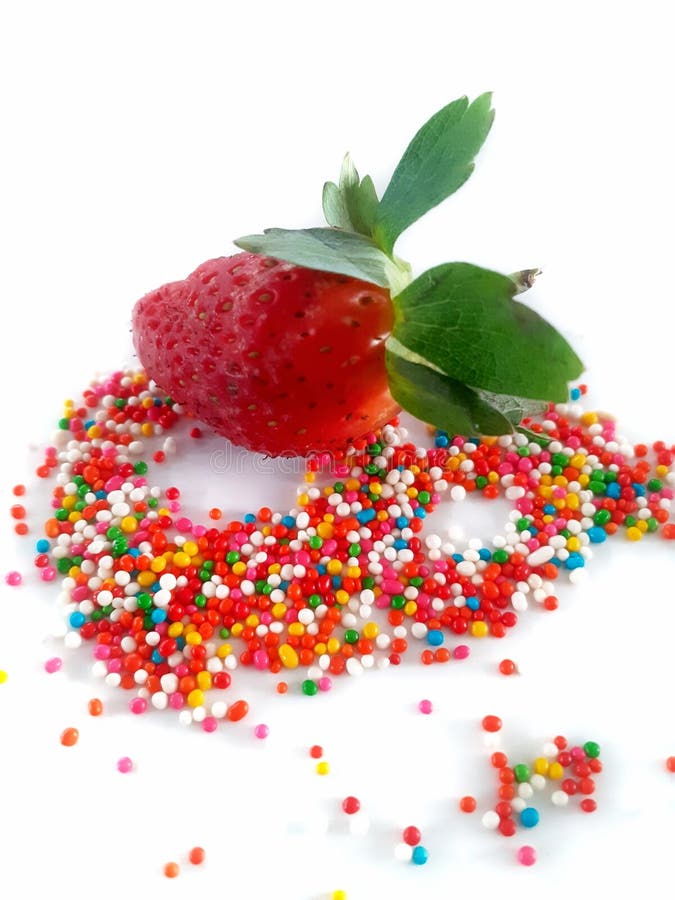 Strawberry Fruit Objects with a Combination of Small, Colorful Grains ...