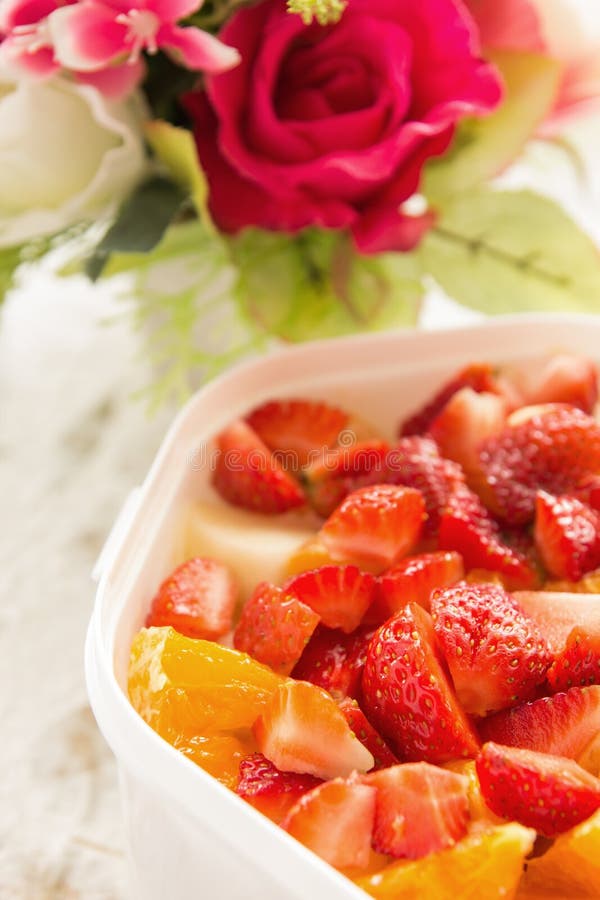 Strawberry fruit salad stock photo. Image of juicy, menu - 29750750