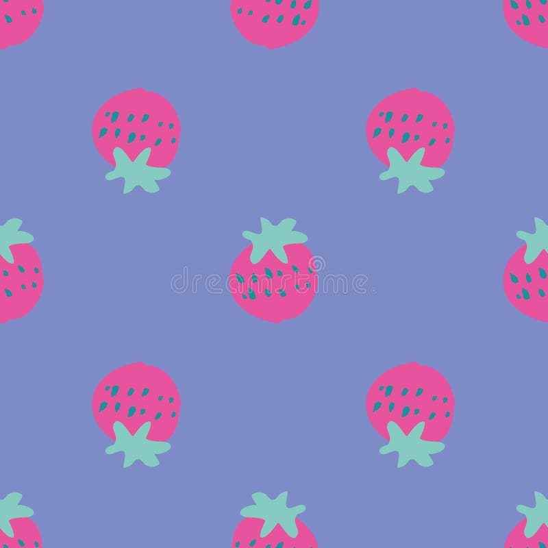 Strawberry Fruit Seamless Repeat Pattern Design Stock Vector ...