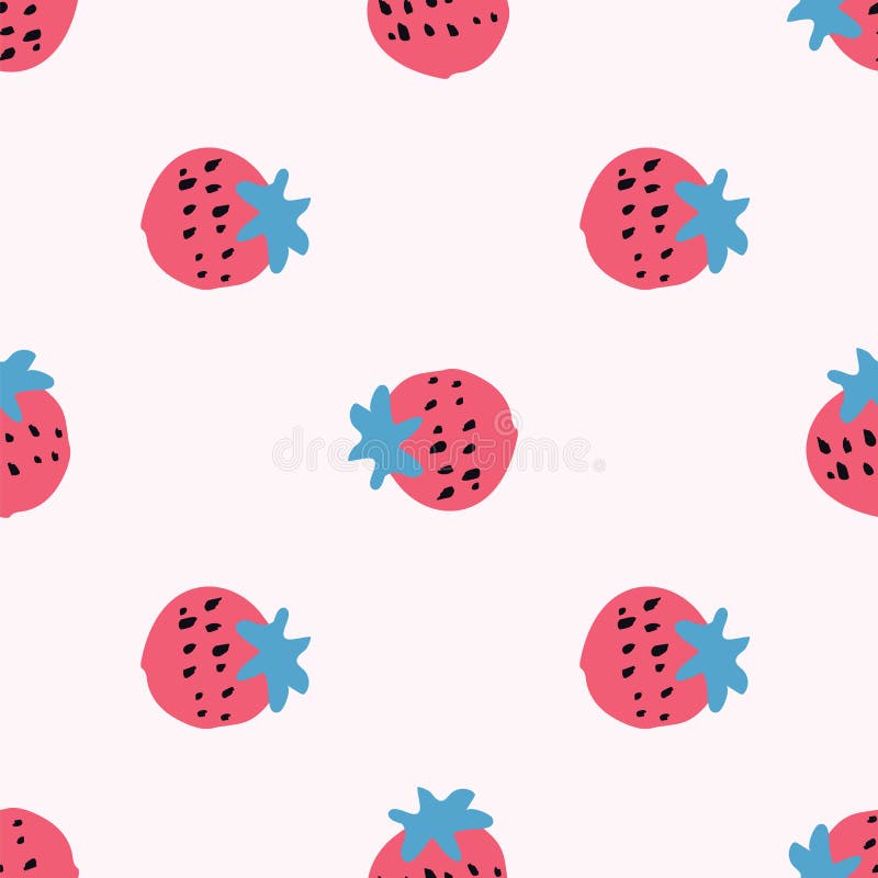 Strawberry Fruit Seamless Repeat Pattern Design Stock Vector ...