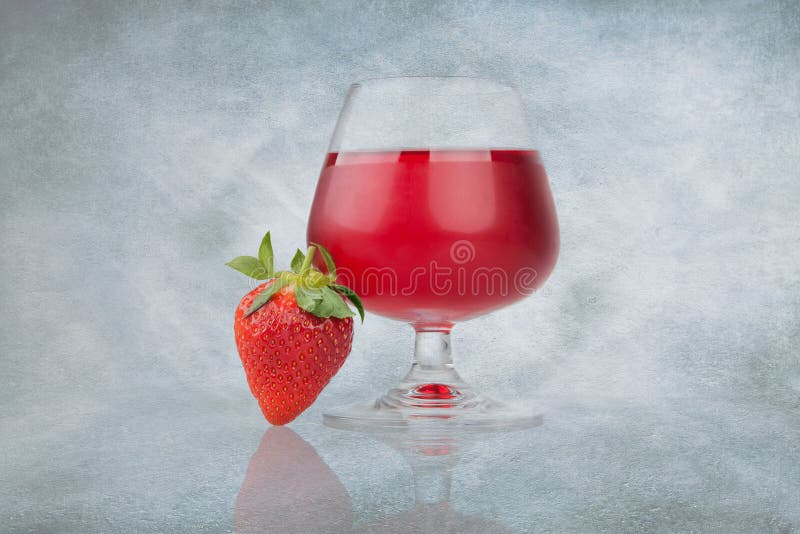 Strawberry and Glass of Cranberry Juice Stock Image - Image of whiskey ...