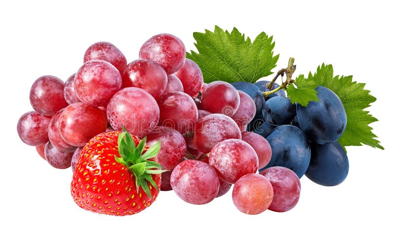 Strawberry and Grapes Isolated Stock Photo - Image of nutrition, sweet ...