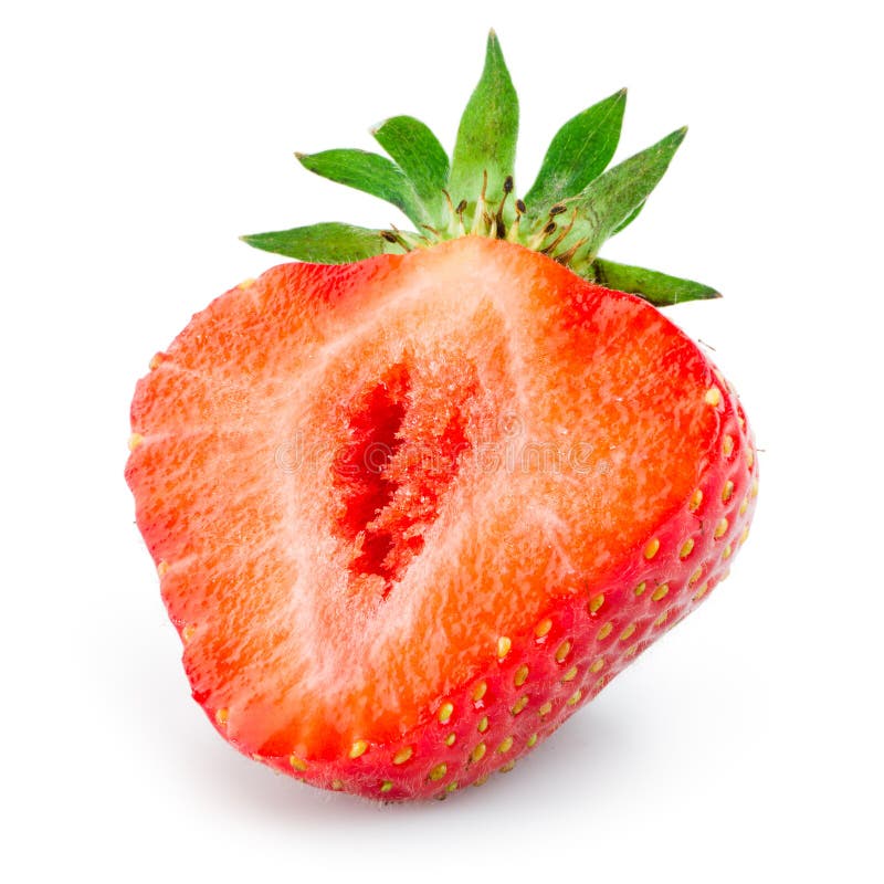 Strawberry cut in half stock image. Image of food, ground - 19716537