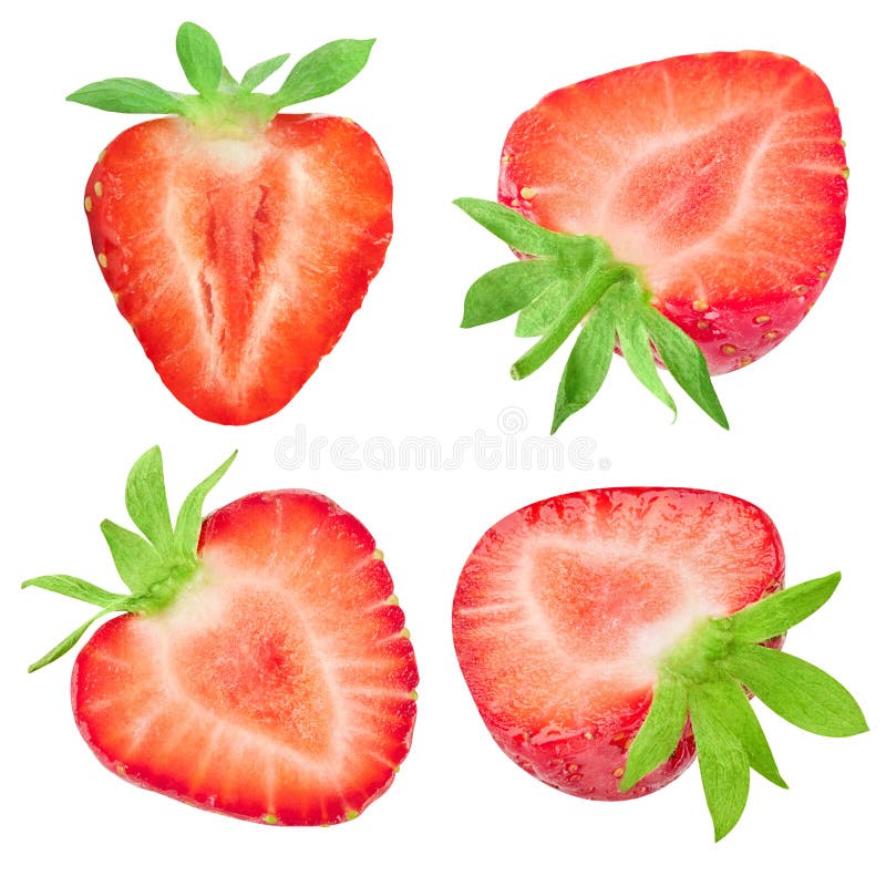 Strawberry cut in half stock image. Image of food, ground - 19716537
