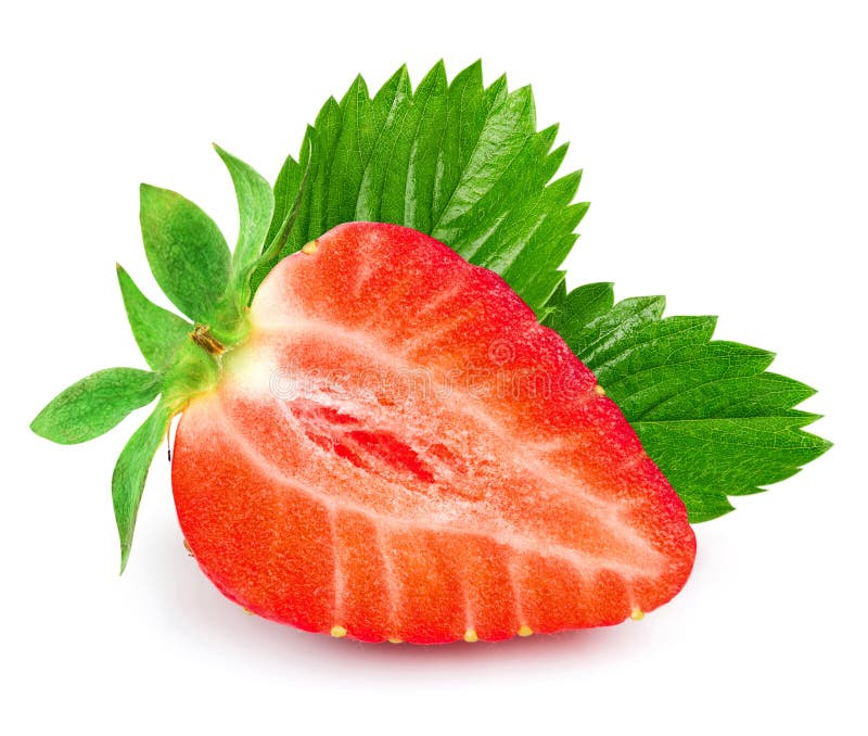 Half of strawberry stock photo. Image of leaf, white - 20457478