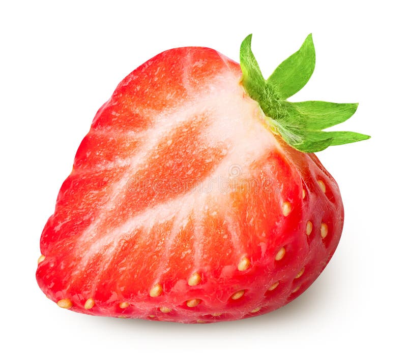 Strawberry Half Isolated on White Stock Image - Image of ripe ...