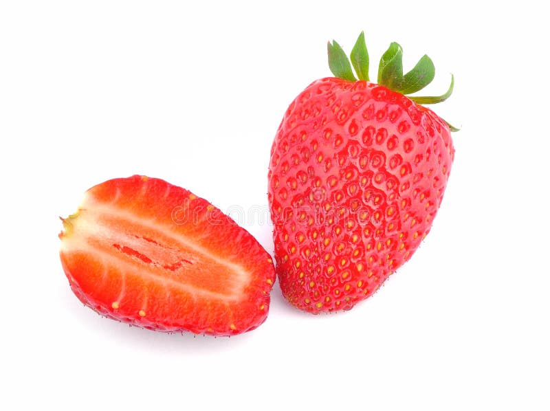 Strawberry and half stock image. Image of diet, leaf - 30362535