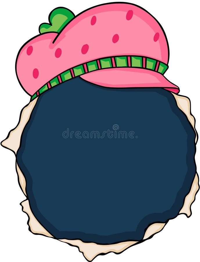Strawberry Hat on Round Hole Stock Vector - Illustration of emblem ...