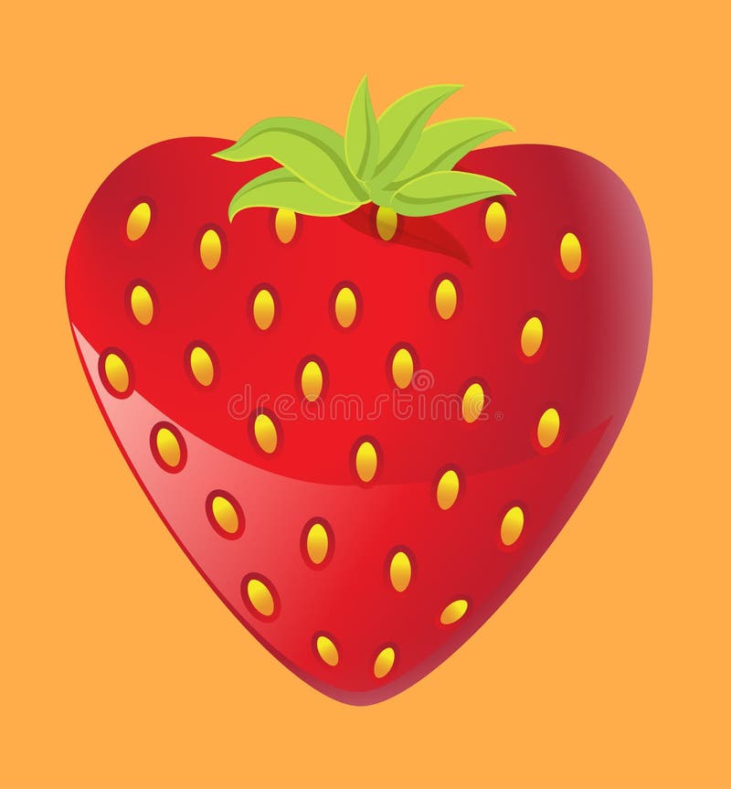 Strawberry heart stock vector. Illustration of decoration - 22517931
