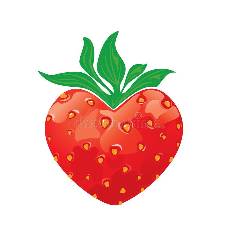 Strawberry heart. stock vector. Illustration of freshness - 18380940