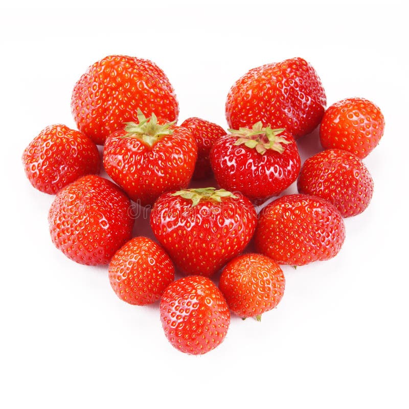 Strawberry heart stock image. Image of vibrant, white - 32366077