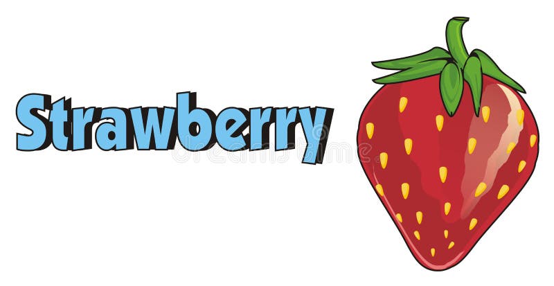 Strawberry with Word and Sign Stock Illustration - Illustration of ...