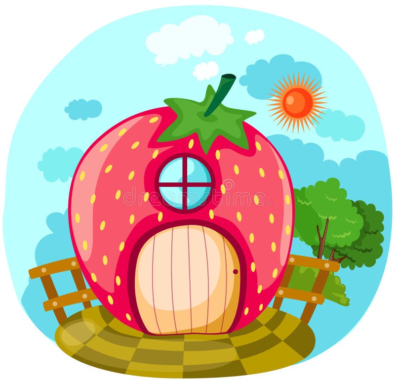 Strawberry House stock illustration. Illustration of botanical - 86435