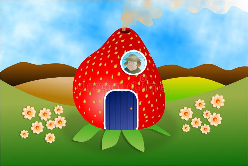 Strawberry House stock illustration. Illustration of botanical - 86435