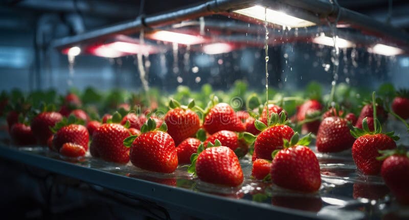 Strawberry Hydroponics Growing System: Indoor Vertical Farming and ...