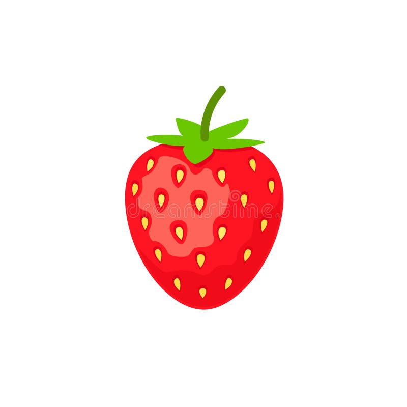 Strawberry Icon in Flat Style Vector Illustration Stock Vector ...