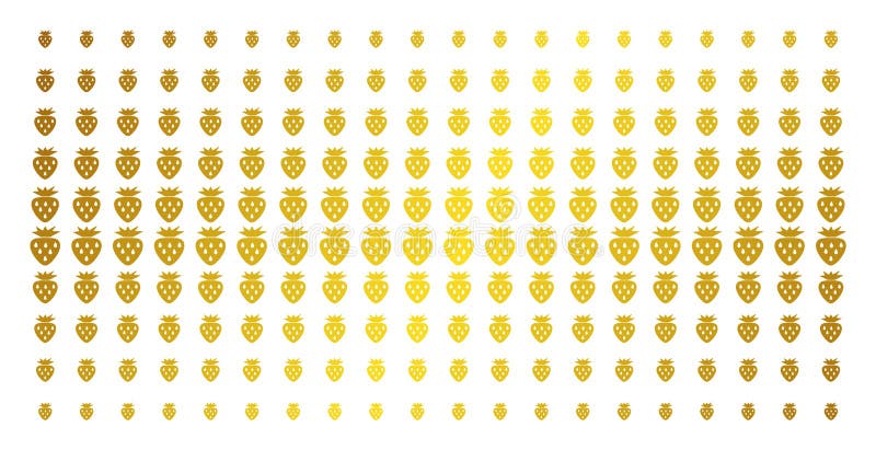Strawberry Gold Halftone Matrix Stock Vector - Illustration of bright ...