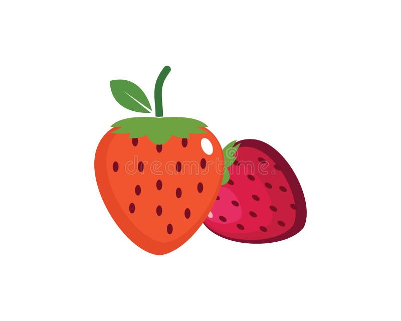 Strawberry Icon Logo Vector Illustration Stock Vector - Illustration of ...