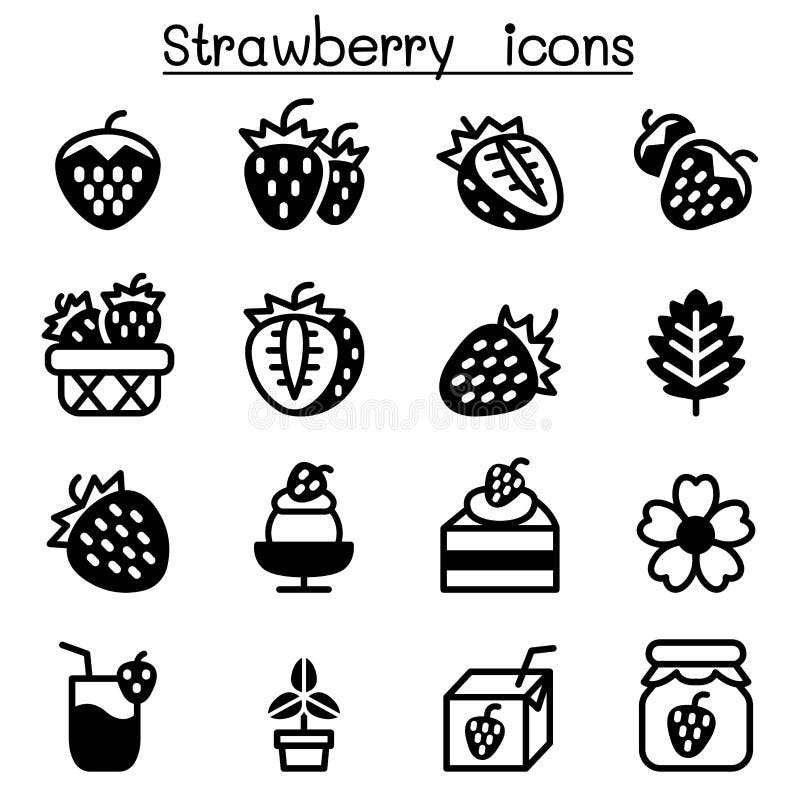 Strawberry icon set stock vector. Illustration of isolated - 78063312