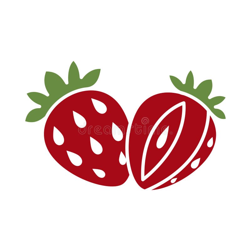 Strawberry Icon Vector Design Template Basic RGB Stock Illustration - Illustration of production ...
