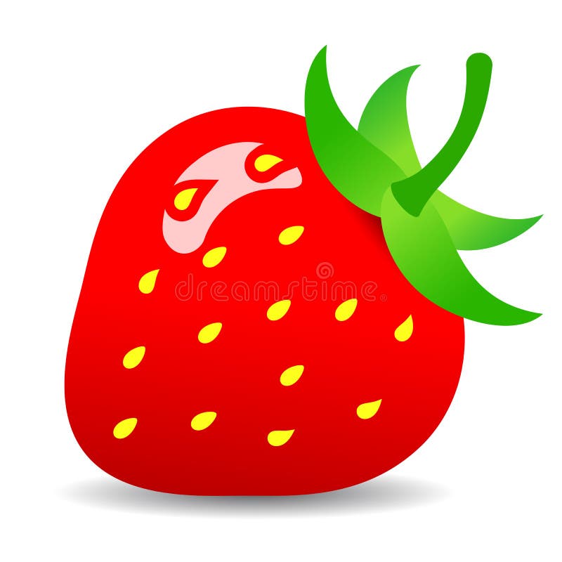 Strawberry Icon Vector Cartoon Stock Vector - Illustration of green ...