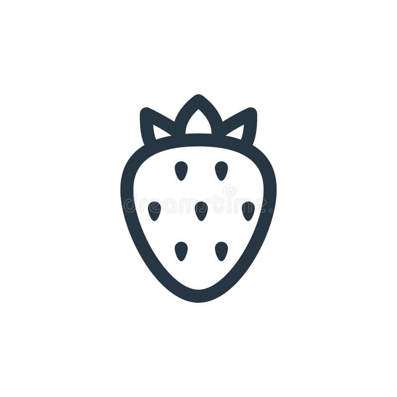 Strawberry Icon Vector from Food Drink Concept. Thin Line Illustration ...
