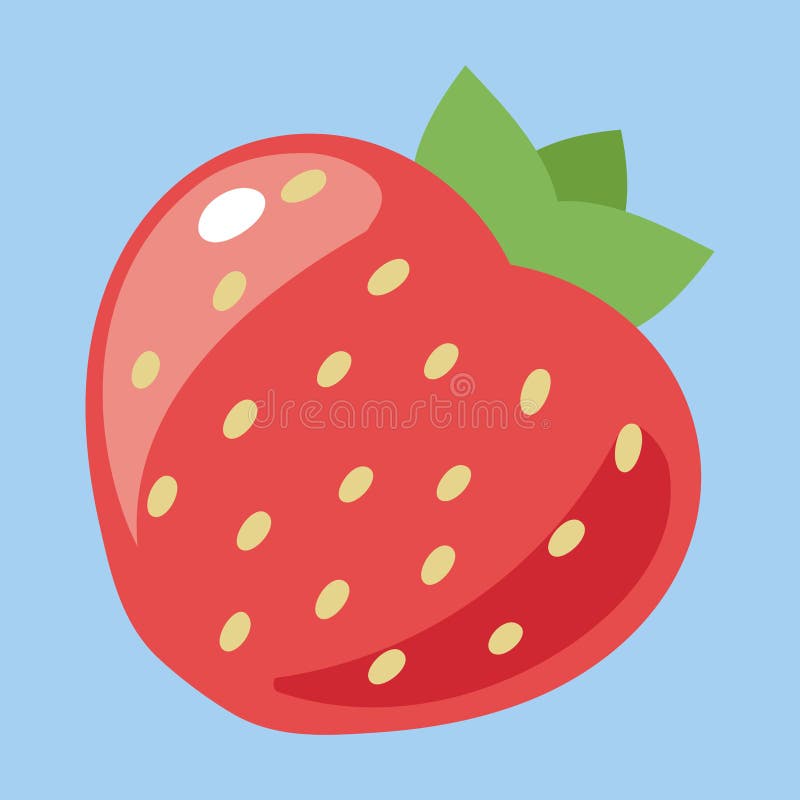 Strawberry Icon Vector Illustration in Flat Style Stock Vector ...