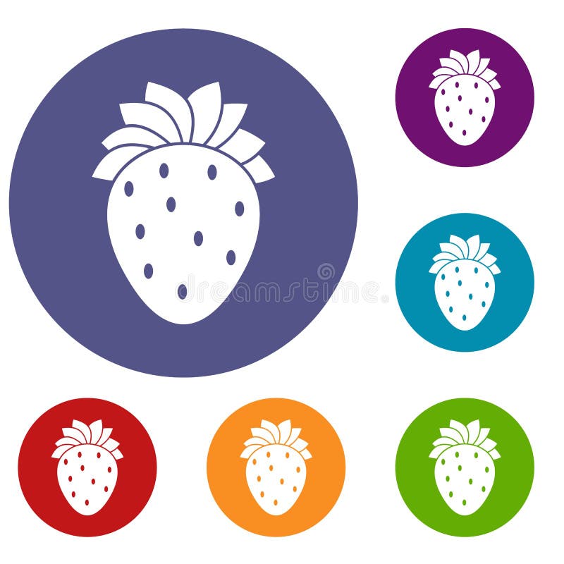 Strawberry icons set stock vector. Illustration of freshness - 95681583