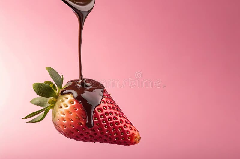 Strawberry Indulgence with Chocolate Drizzle in Summer Stock Image ...