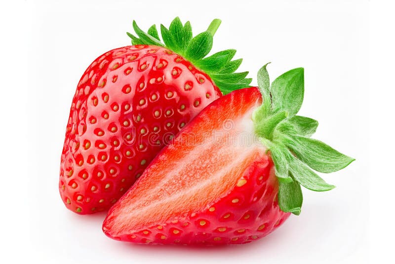 Strawberry Isolated. Strawberries Isolate. Whole, Half, Cut Strawberry ...