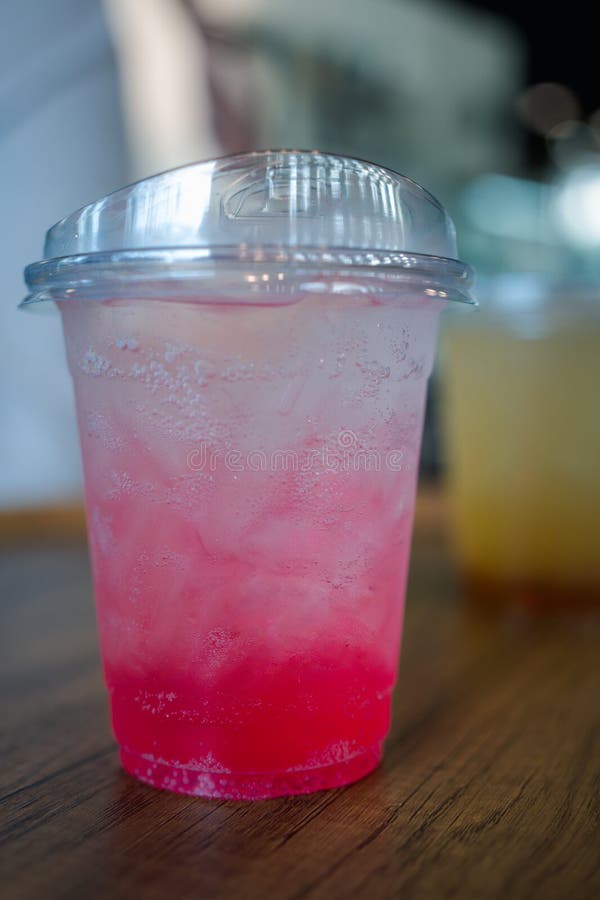 Strawberry Italian Soda with Ice Stock Image - Image of citrus, bubble ...