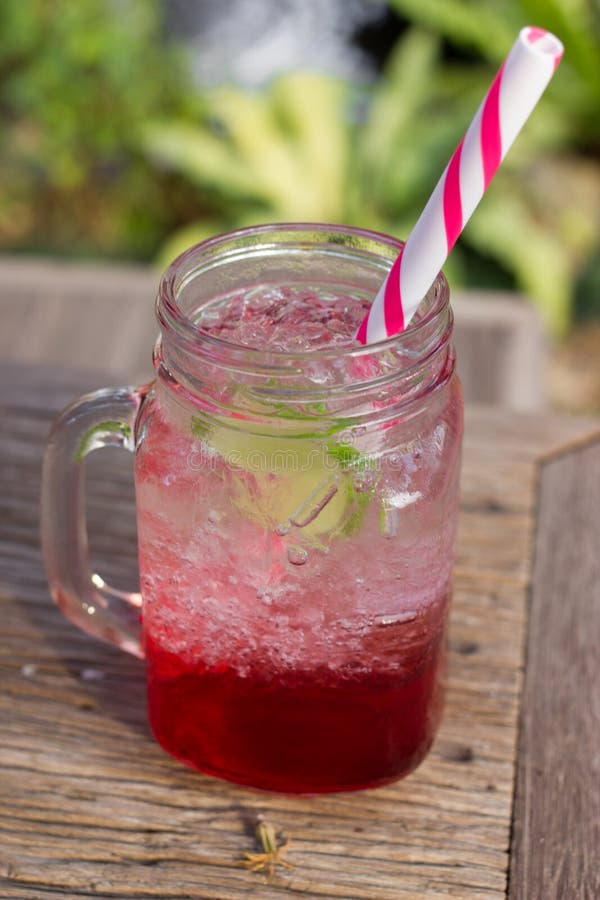 Strawberry italian soda. stock image. Image of lifestyle - 73375811