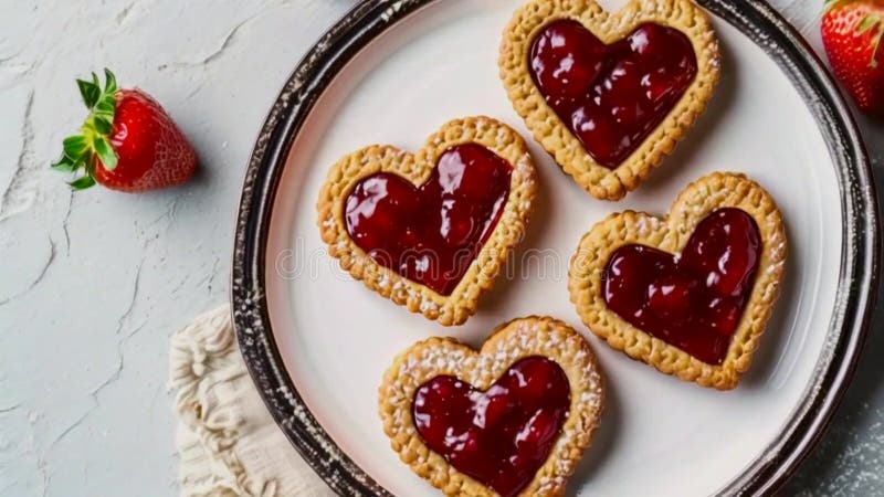 Strawberry jam canada. stock video. Video of cookie - 334648561