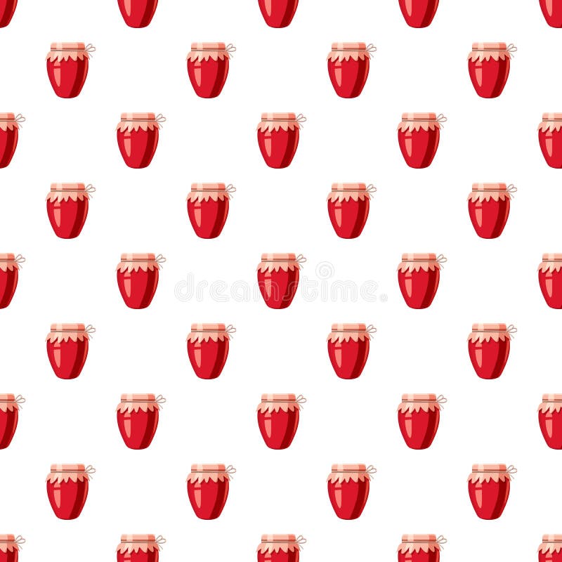 Strawberry Jam Glass Jar Pattern Stock Vector - Illustration of isolated, fresh: 96539610