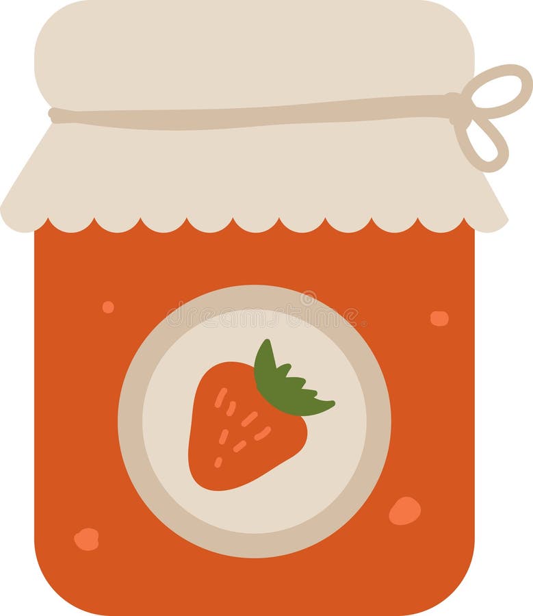 Strawberry Jam Jar stock vector. Illustration of dessert - 346885170
