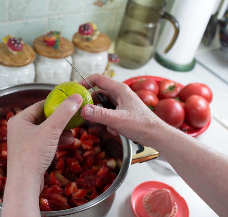 Strawberry jam. stock image. Image of berries, green - 31956223