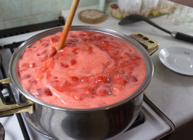 Strawberry jam. stock image. Image of inside, cooking - 31959123