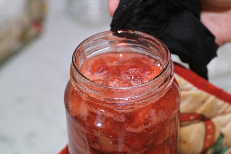 Strawberry jam. stock photo. Image of prepare, cook, fruity - 42223274