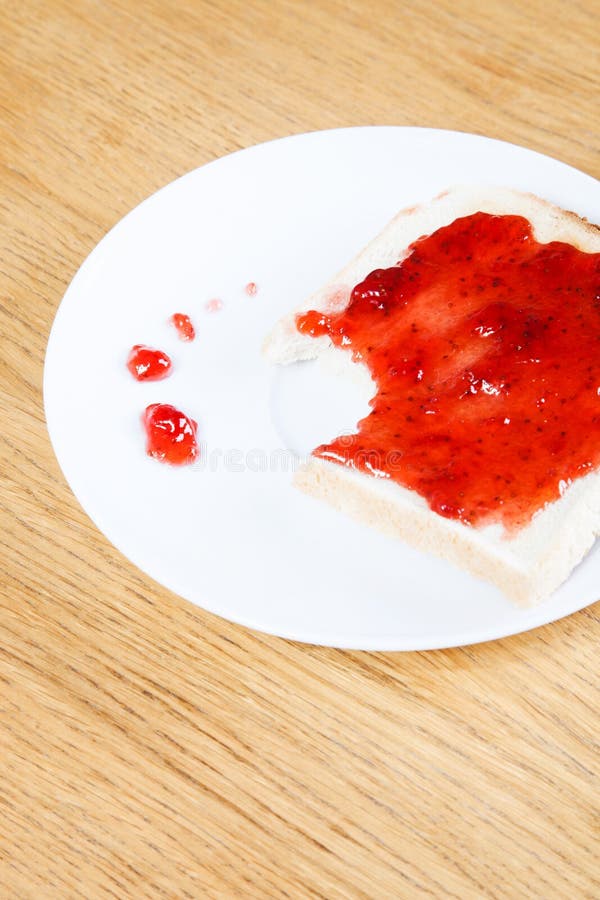 Photo of Strawberry Jam on Toast Stock Photo - Image of sweet, plate ...
