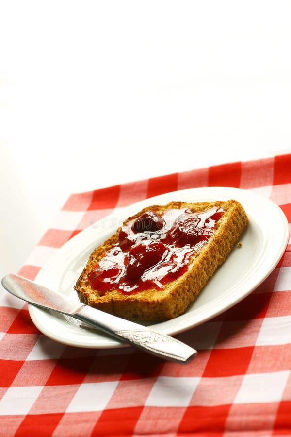 Strawberry jam on toast stock photo. Image of food, appetite - 4165954