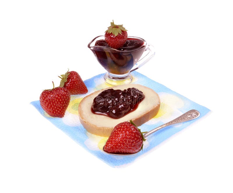 Strawberry jam on toast stock image. Image of dessert - 55292959