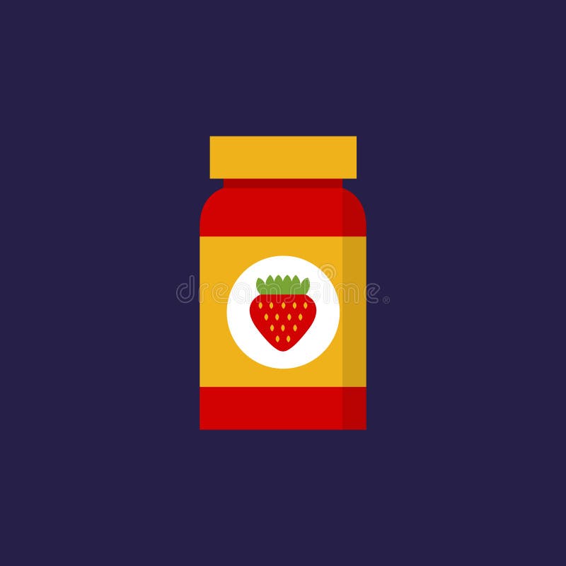 Strawberry jam vector icon stock vector. Illustration of logo - 141049722