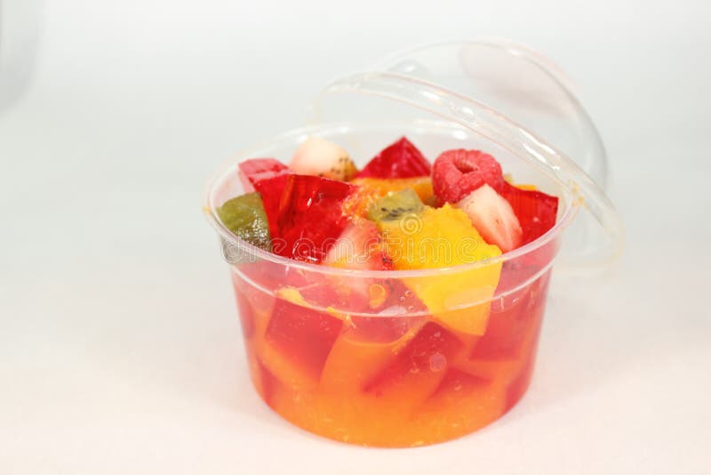 Strawberry Jelly with Fresh Fruit Stock Image - Image of delicious ...