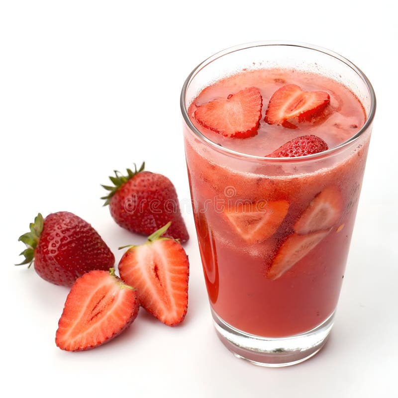 Strawberry Juice Front View Stock Illustration - Illustration of ...