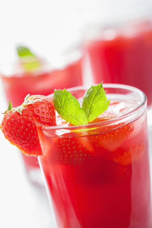 Strawberry Juice with Mint. Summer Drink Stock Photo - Image of fruit ...